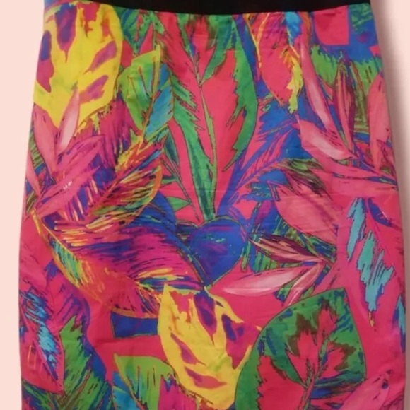 Milly | Skirts | Milly Bright Colorful Summer Floral Feathers Print ...